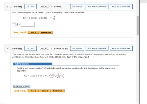 Solved 2 [ 1 Points] Details Larcalc11 12 4 005 My Notes