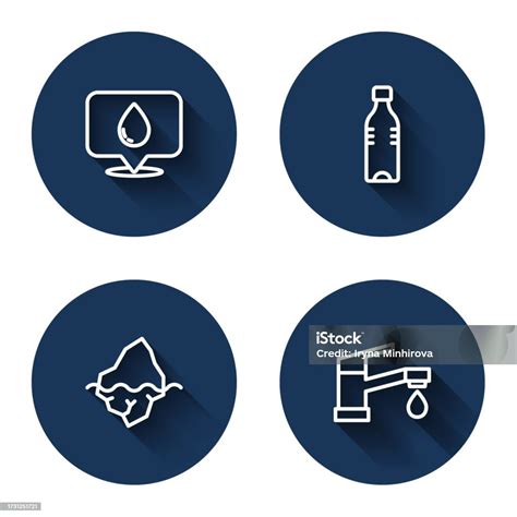 Définir La Ligne Goutte Deau Avec Lemplacement Bouteille Deau Iceberg