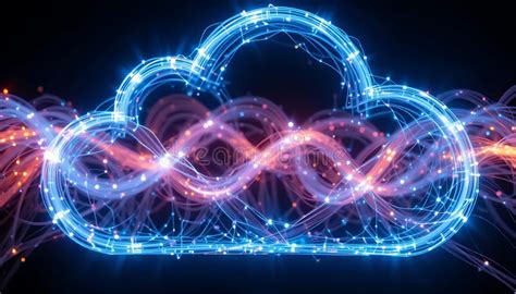 Abstract Cloud Computing Network Digital Data Flow Stock Illustration Illustration Of Speed