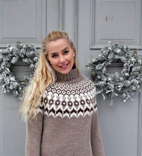 Brown Nordic Fair Isle Sweater In Alpaca And Wool Yarn Etsy