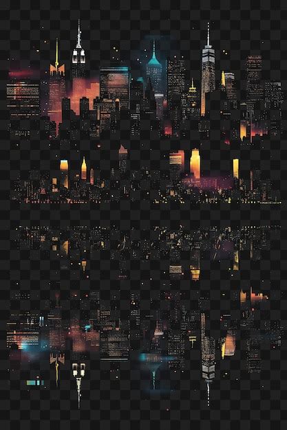 Premium Psd Texture Of Luminous City Skylines Composed Of