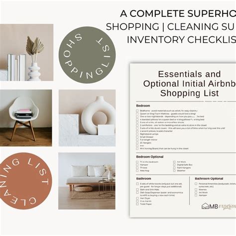 Airbnb Supply Checklist Etsy