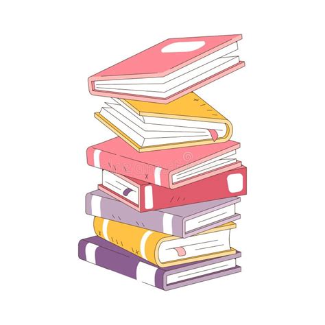 Stack Of Books Isolated On White Background Pile Of Books Vector