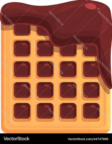 Chocolate Waffle Icon Cartoon Belgian Food Vector Image