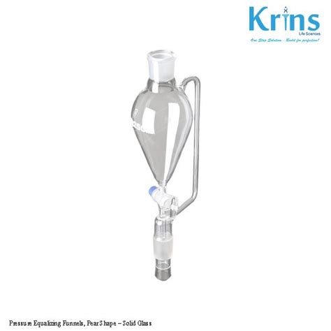 Pressure Equalizing Funnels Pear Shape Solid Glass Krins Life Sciences