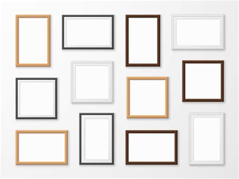 Realistic Image Frames Picture Frame In Different Colors Hanging Bla