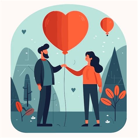 Premium Ai Image A Man And A Woman Are Holding A Heart Shaped Balloon