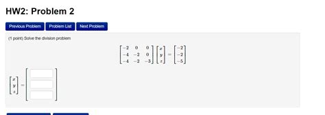 Solved Hw2 Problem 2 Previous Problem Problem List Next