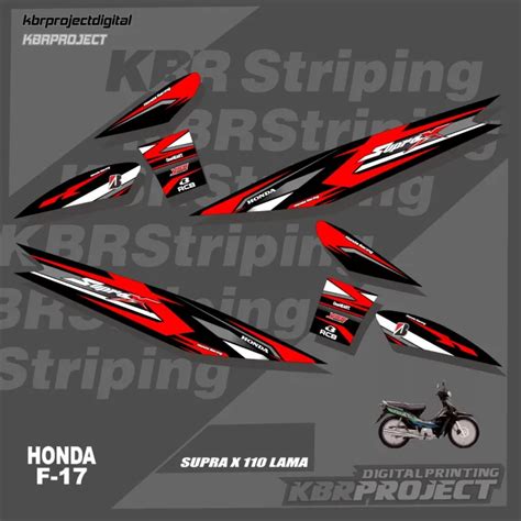 Stiker SUPRA Striping SUPRA X 110 LAMA Motor HONDA Motor Sticker