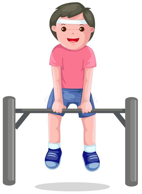De Jongen Hangt Op Een Rekstok Vector Illustratie Illustration Of