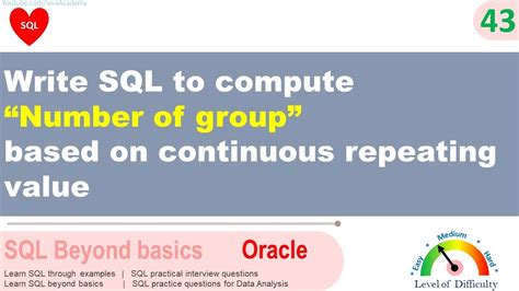 Oracle Sql Practical Question Oracle Sql To Compute Count Of Group Of Repeating Values Youtube