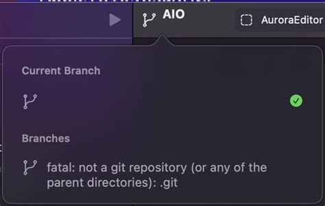 toolbar branch selector shows when no git repo · issue 179