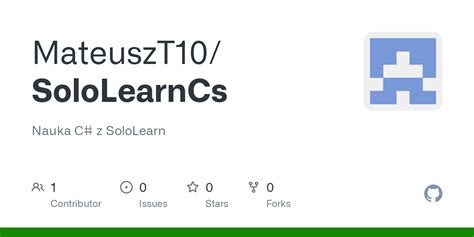 Github Mateuszt10sololearncs Nauka C Z Sololearn