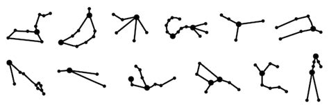 Colección de constelaciones del zodiaco Signos estelares minimalistas