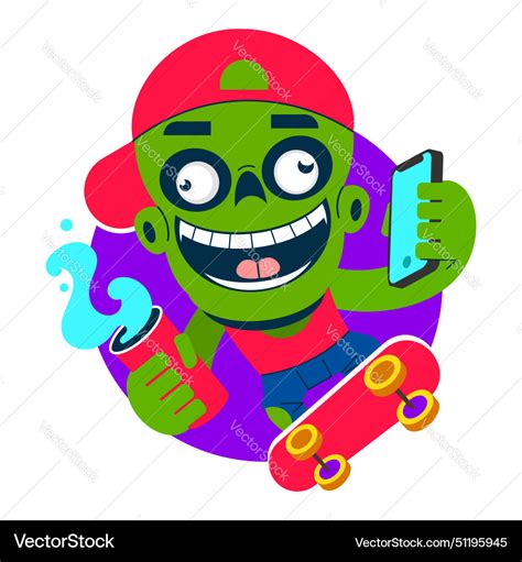A Male Zombie With Worm Coming Royalty Free Vector Image