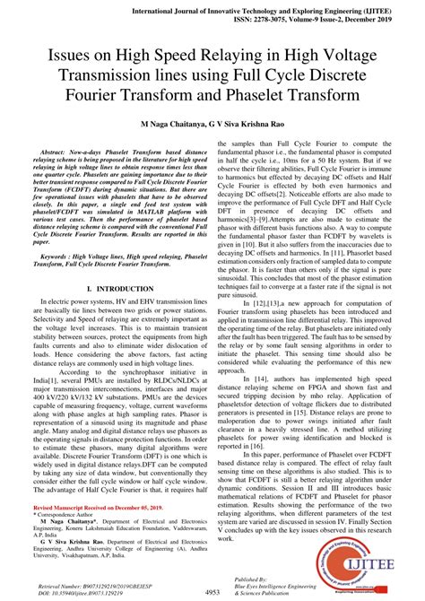 Pdf Issues On High Speed Relaying In High Voltage Transmission Lines