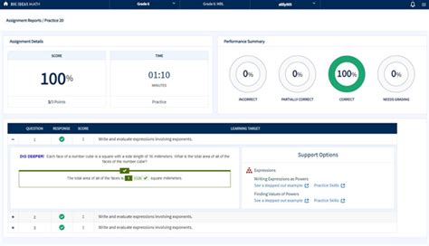 Support Options Within The Student Assignment Report Big Ideas