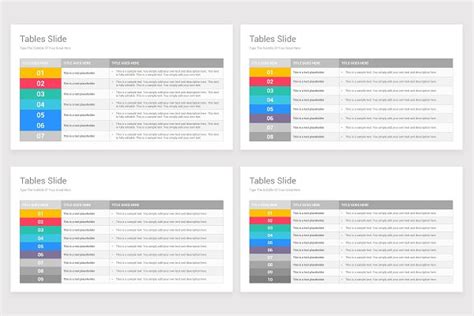 Powerpoint Tables Design Template Creative Presentation Templates
