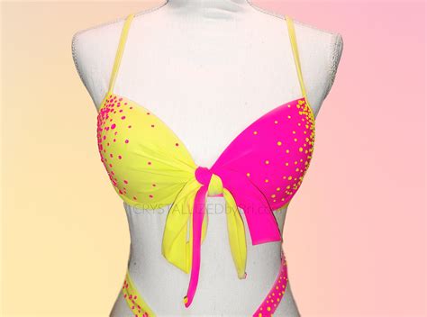 Custom Bikini With Swarovski Crystals Summer Bling Swim Etsy