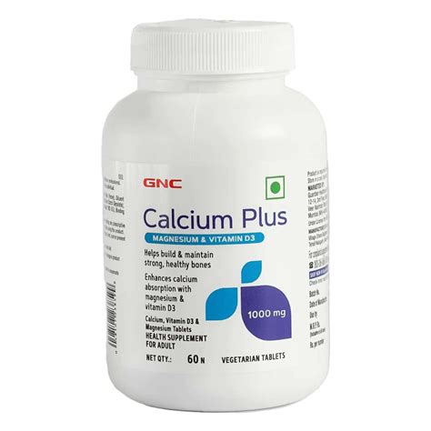 Buy Gnc Calcium Plus With Magnesium And Vitamin D3 Strengthens Bones 1000mg Per Serving 180