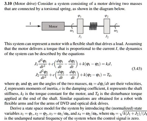 310 Motor Drive Consider A System Consisting Of A Motor Driving Two
