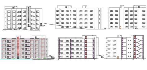 5 Storey Apartment Building Building Design Dwg File Cadbull
