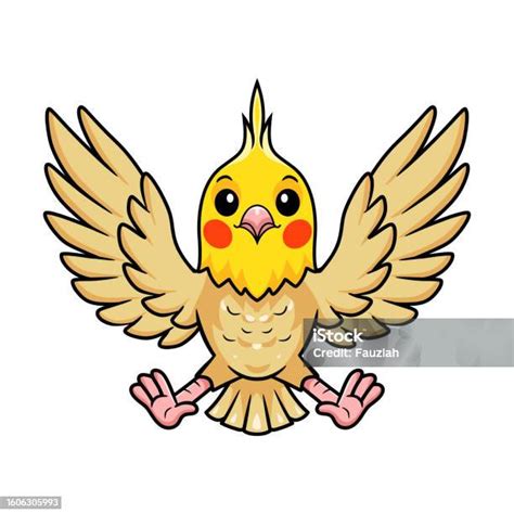 귀여운 Lutino 앵무새 새 만화 귀여운에 대한 스톡 벡터 아트 및 기타 이미지 귀여운 깃털 날기 Istock