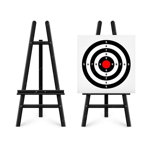 Premium Vector Shooting Range Target On A Wooden Easel Stand Paper