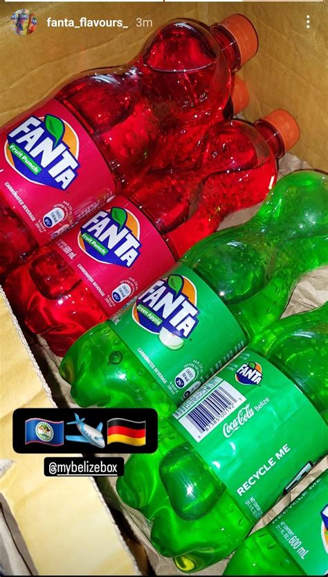 Fanta Collectors In Germany Got Fruit Punch And Green Apple Fanta From Us In Belize Perfect