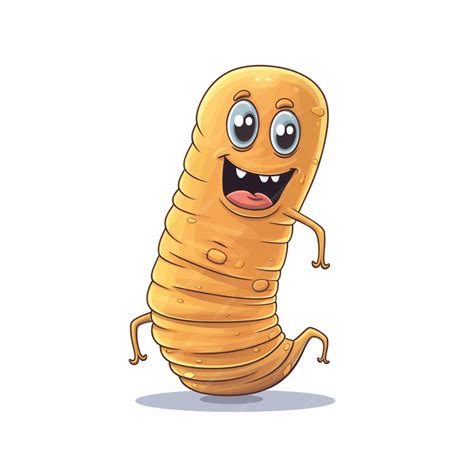 Premium Photo Tapeworm 2d Cartoon Vector Illustration On White Backgroun
