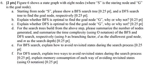 Solved 2 Pts Figure 6 Shows A State Graph With Eight Nodes Chegg