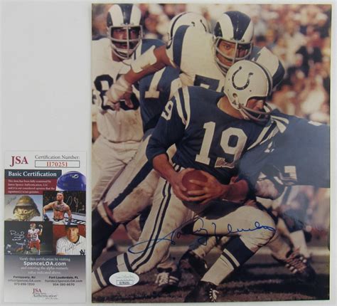 Johnny Unitas Signed Colts 8x10 Photo Jsa Pristine Auction