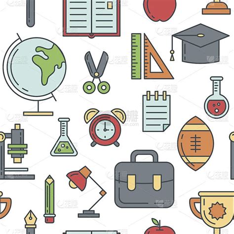 学校无缝模式素材 花瓣网