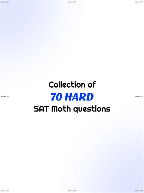 70 Hard Sat Math Questions For March Pdf