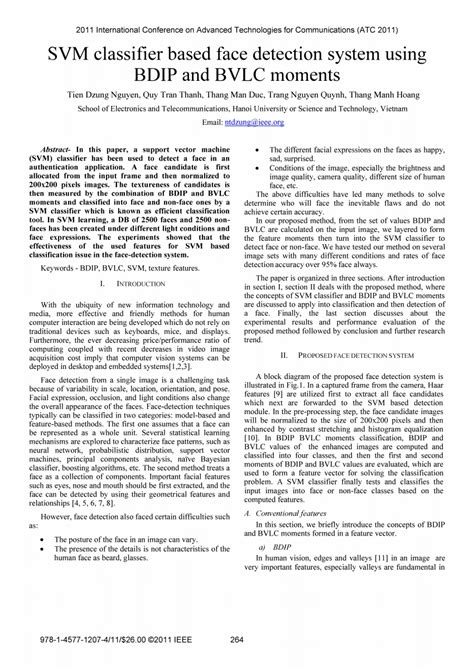 Pdf Svm Classifier Based Face Detection System Using Bdip And Bvlc