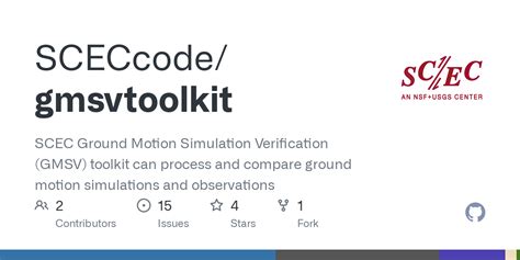 GitHub SCECcode Gmsvtoolkit SCEC Ground Motion Simulation Verification GMSV Toolkit Can
