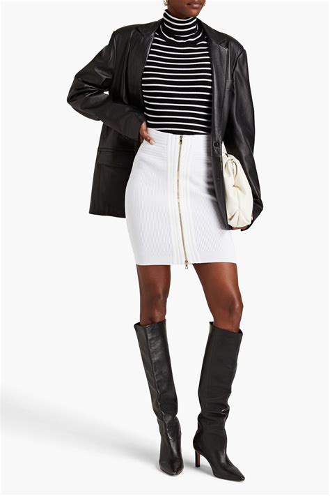 Balmain Ribbed Knit Mini Pencil Skirt The Outnet