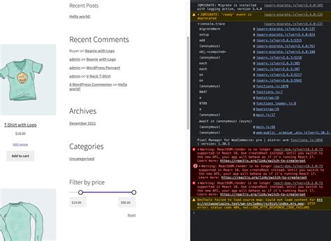 Various Console Errors Caused By Sidebar Widgets · Issue 8910 · Woocommercewoocommerce Blocks
