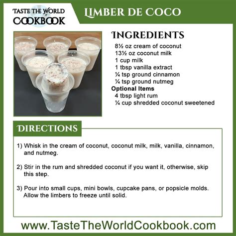 Limber De Coco Coconut Ice Coconut Popsicles