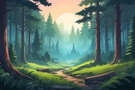 Premium Photo Gradient Forest Landscape