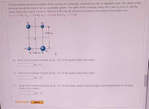 Solved The Figure Below Shows Four Objects At The Corners Of Chegg