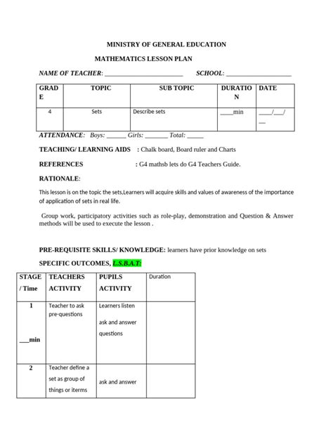 G4 Maths Lesson Plans Pdf Teachers Lesson Plan