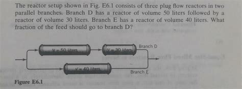 Solved The Reactor Setup Shown In Fig E61 Consists Of Three