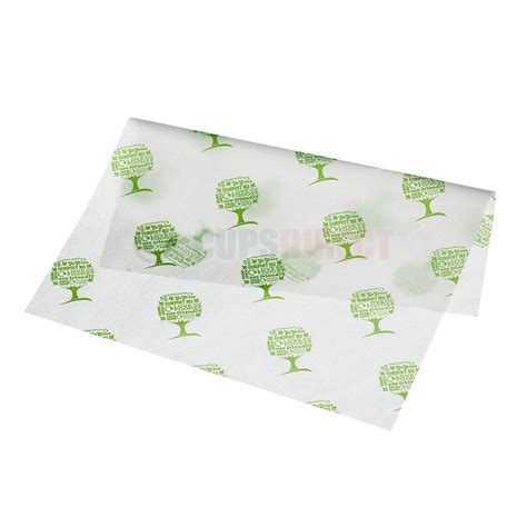 Vegware Wax Coated Compostable Burger Wrap Range White Or Green Tree