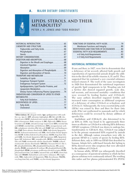 Pdf Modern Nutrition In Health And Disease Lipids Sterols And