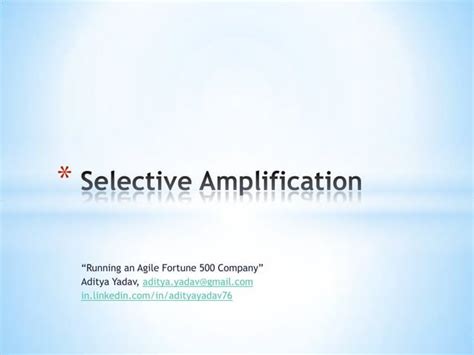 Selective Amplification Ppt