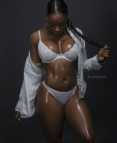 Beautiful Black Woman In White Bra And Panties Cufo510
