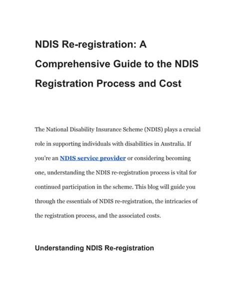 Navigating The Ndis Registration Process A Comprehensive Guide Pdf