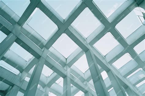 An intricate display of intersecting architectural trusses creating a ...