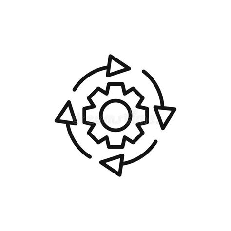 Processing Icon Outline Collection In Black Stock Vector Illustration Of Marketing Direction